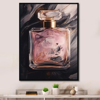 Designart "Pink Perfume Couture" Fashion Perfume Framed Wall Art Prints - Bed Bath & Beyond ...